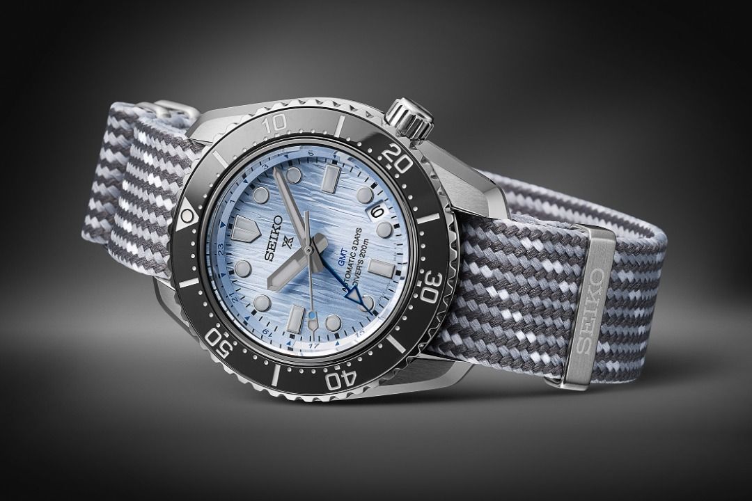 Seiko Prospex 110th Anniversary Save the Ocean Limited Edition Textured Ice Blue Dial Stainless ...