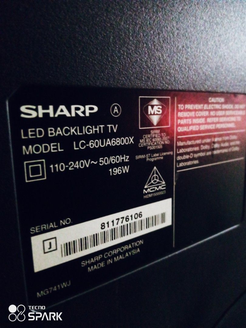 Sharp 60 inchi 4k smart Led Tv UHD very good condition, TV & Home Appliances, TV & Entertainment ...