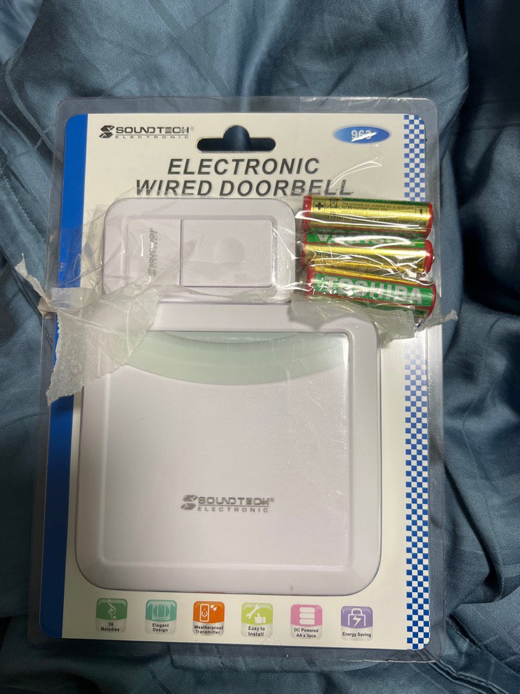 SOUNDTECH electronic wired doorbell, Furniture & Home Living, Security ...