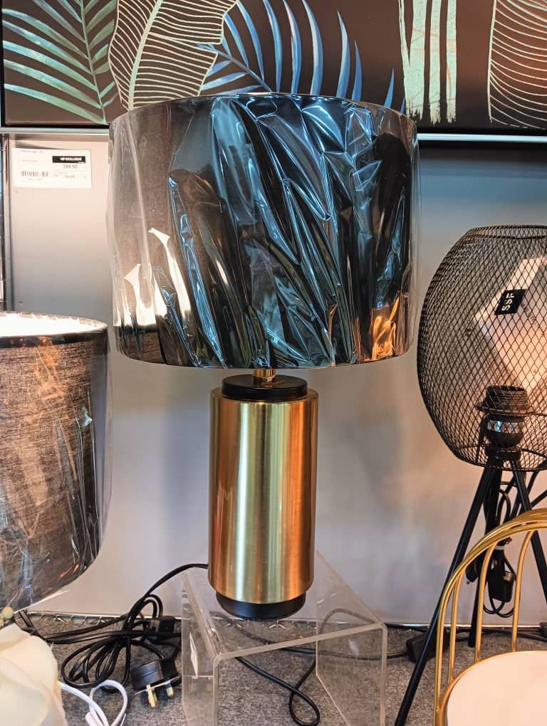 SSF PREMIUM Black Gold Table Lamp Lampu Hiasan Lampu Tidur, Furniture ...