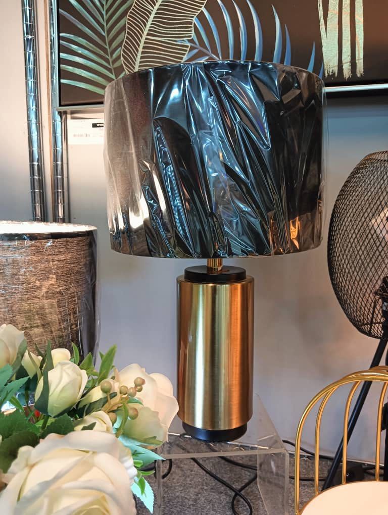 SSF PREMIUM Black Gold Table Lamp Lampu Hiasan Lampu Tidur, Furniture ...