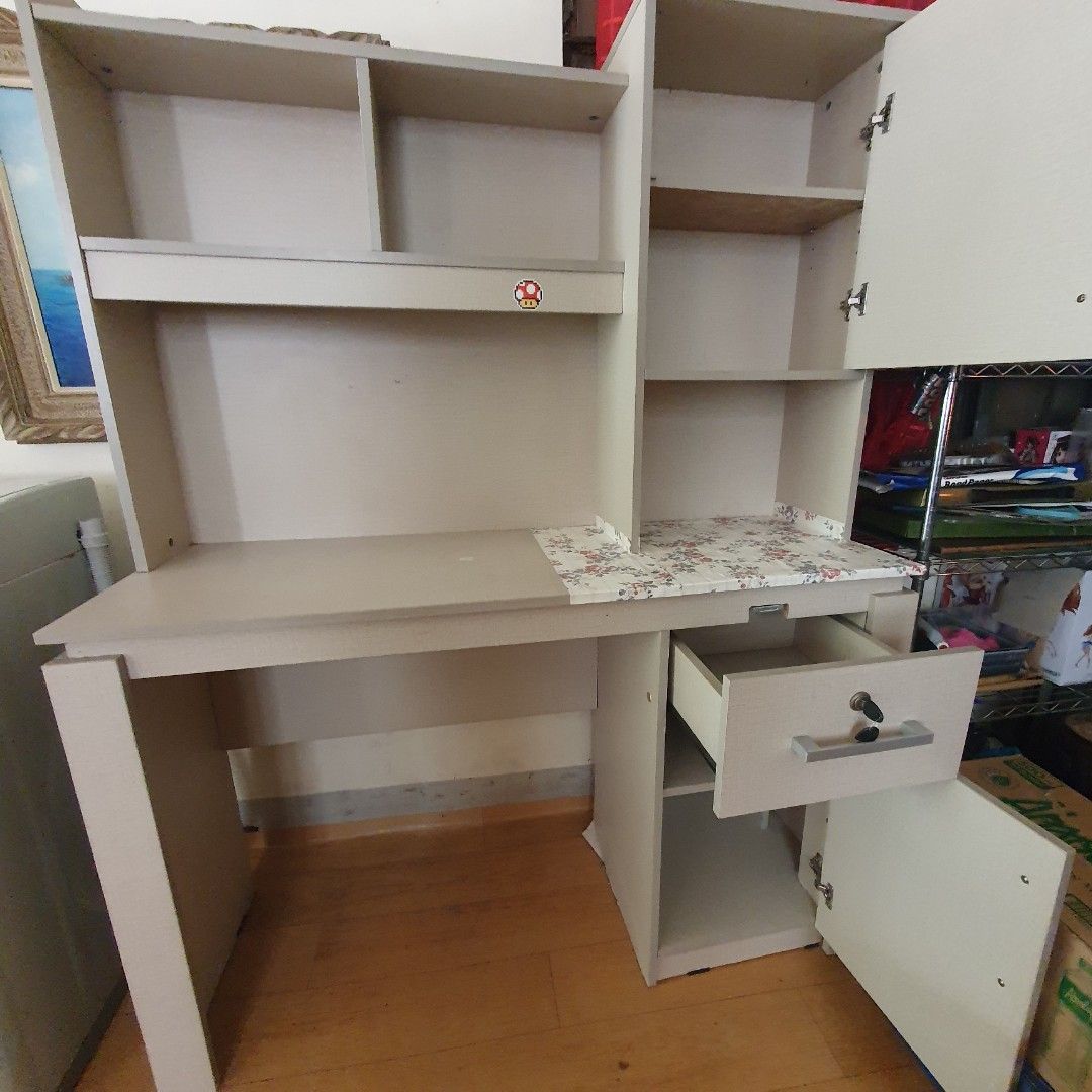 Study desk table Cabinet from Mandaue Foam drawer and 2 doors on Carousell