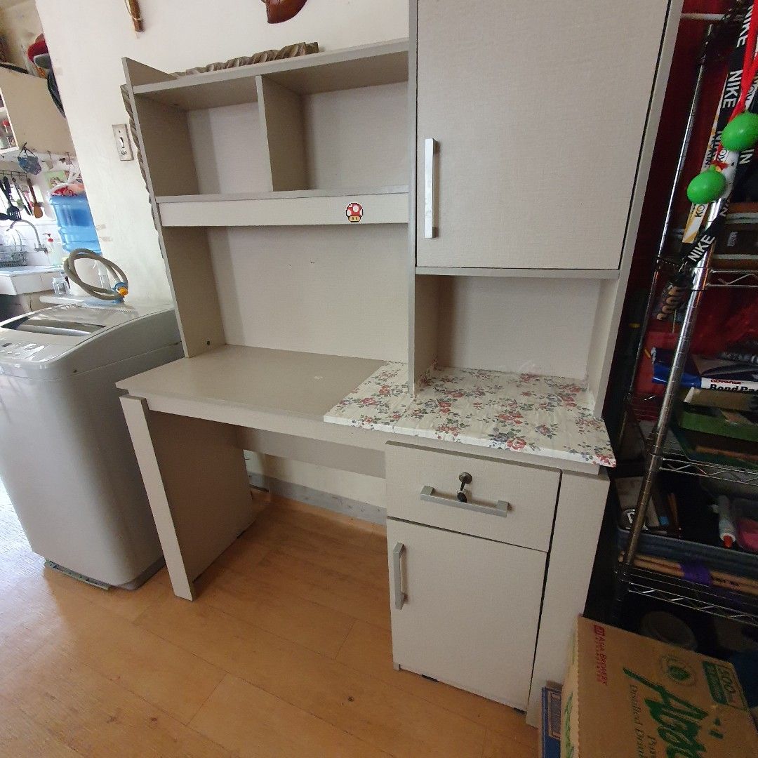 Study desk table Cabinet from Mandaue Foam drawer and 2 doors on Carousell
