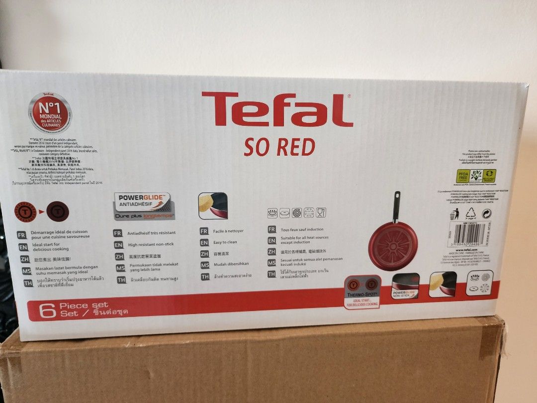 Tefal SO RED 6 piece cookware set BNIB, Furniture & Home Living ...