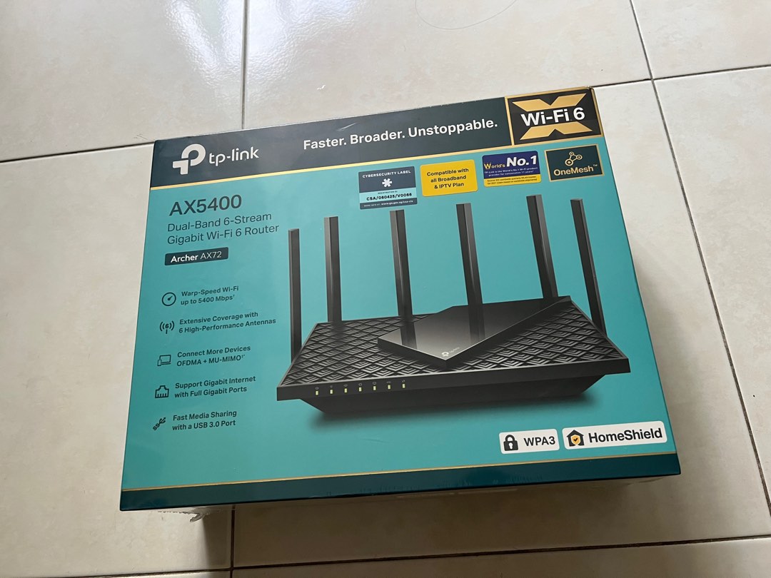 Tp-link AX5400 dual band 6 stream gigabit wifi 6 router, Computers ...
