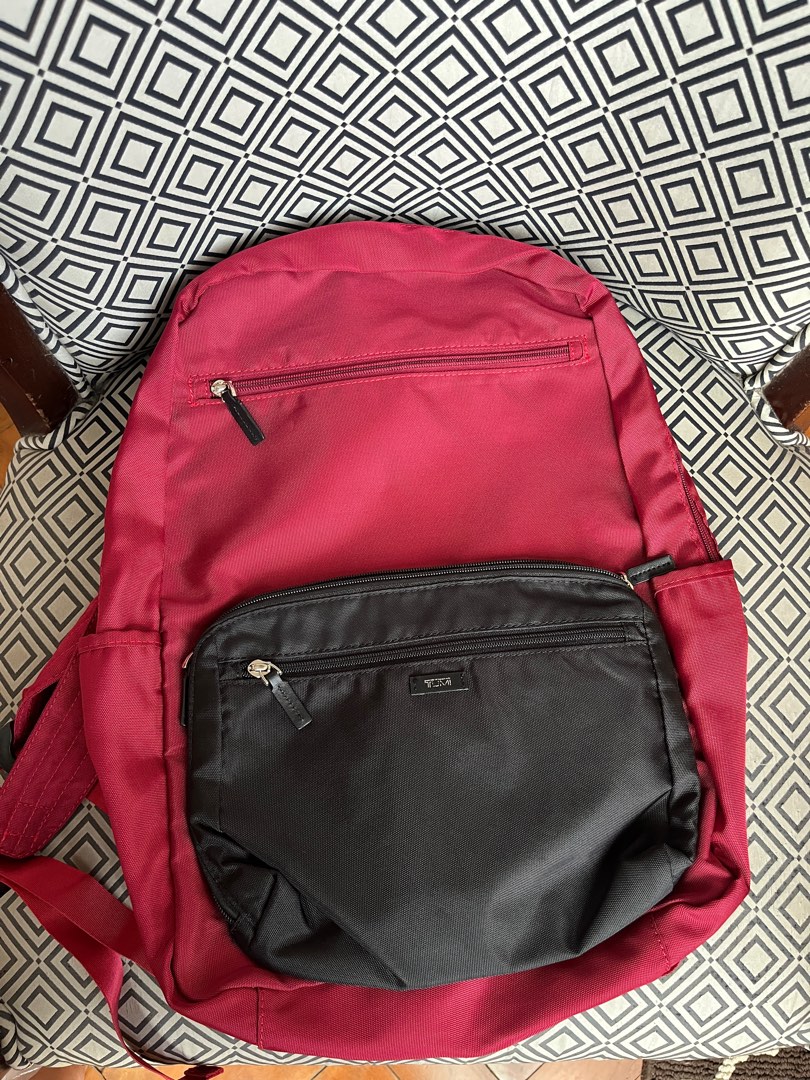 Tumi Red Nylon Backpack, Men's Fashion, Bags, Backpacks on Carousell