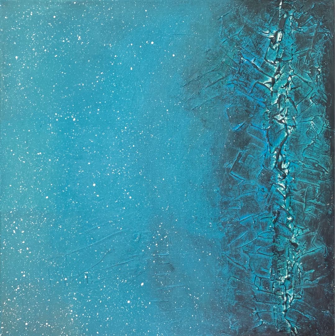 Turquoise abstract painting textured art, Hobbies & Toys, Stationery ...