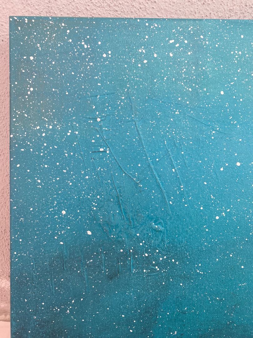 Turquoise abstract painting textured art, Hobbies & Toys, Stationery ...