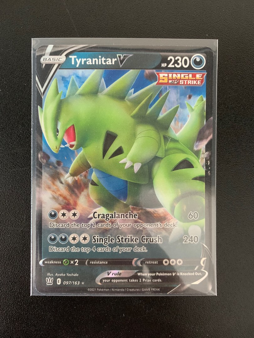 Tyranitar V - 097/163 - Pokemon Battle Styles, Hobbies & Toys, Toys ...