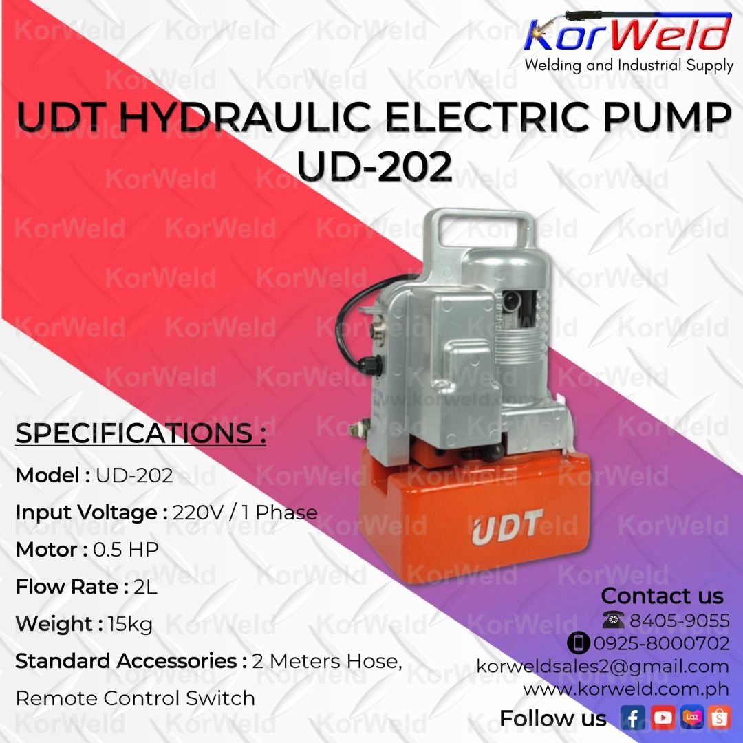 UDT HYDRAULIC ELECTRIC PUMP UD-202, Commercial & Industrial, Construction Tools & Equipment on ...