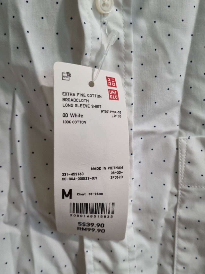 Uniqlo White Button-down Collar Shirt (brand new with tag), Men's ...