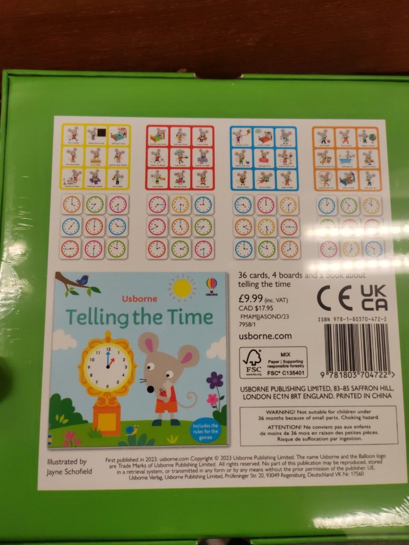 Usborne telling the time matching games and book - 4 boards and 36 ...