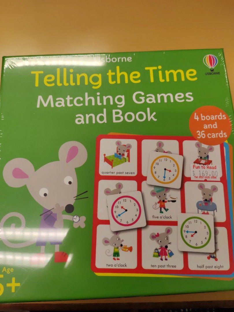 Usborne telling the time matching games and book - 4 boards and 36 ...