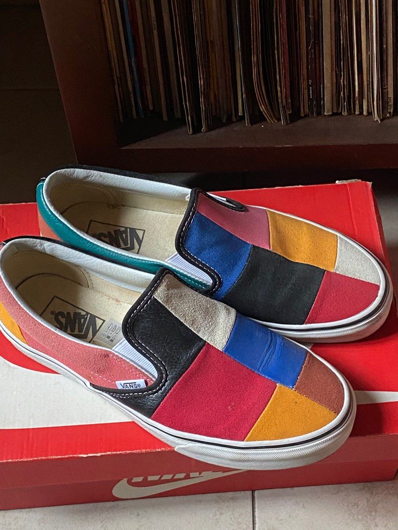 Vans patchwork slip On, Fesyen Pria, Sepatu , Sneakers di Carousell