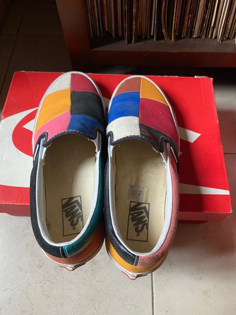 Vans patchwork slip On, Fesyen Pria, Sepatu , Sneakers di Carousell