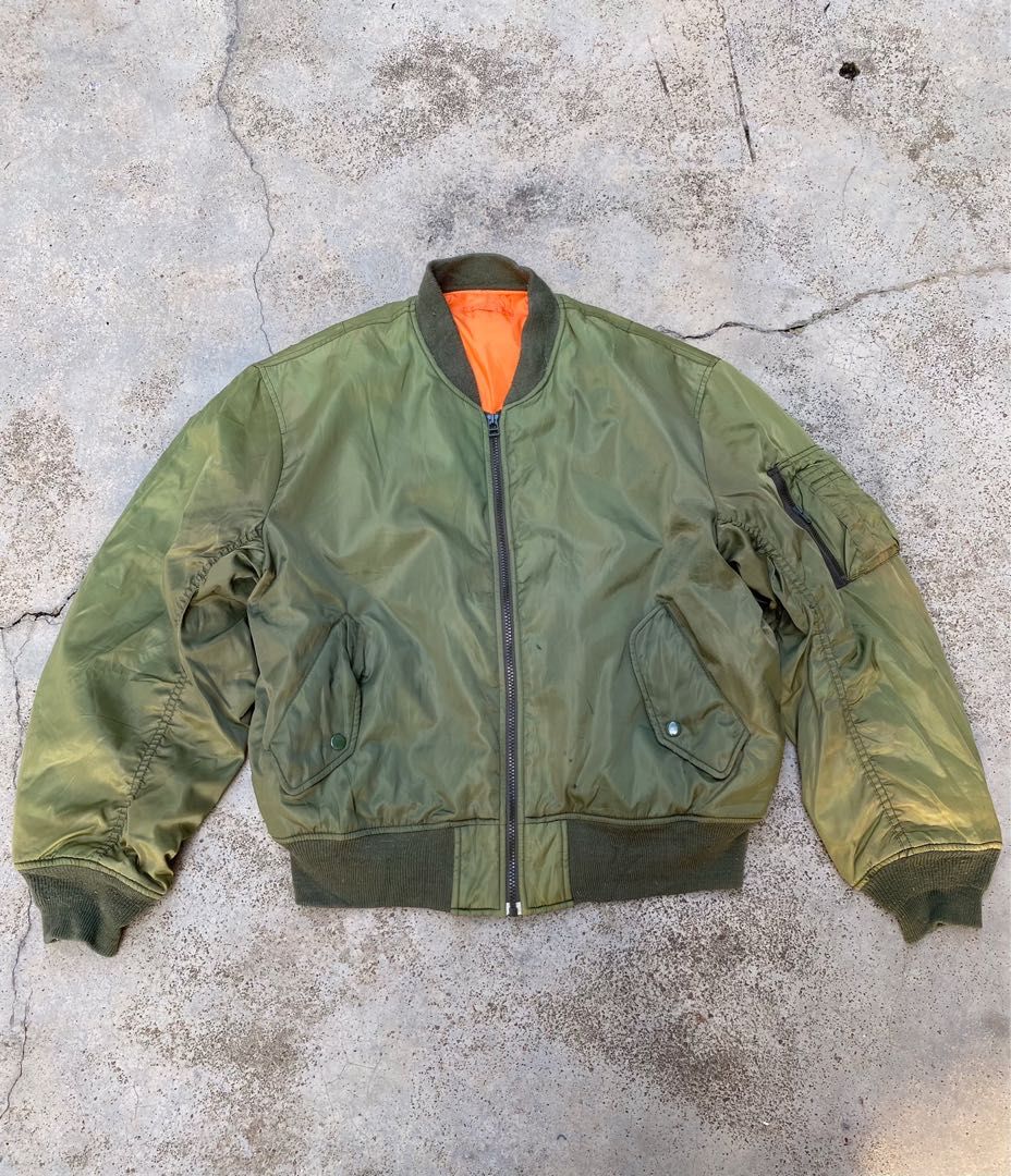 Vintage intermediate ma-1 bomber jacket, Men's Fashion, Coats, Jackets and Outerwear on Carousell