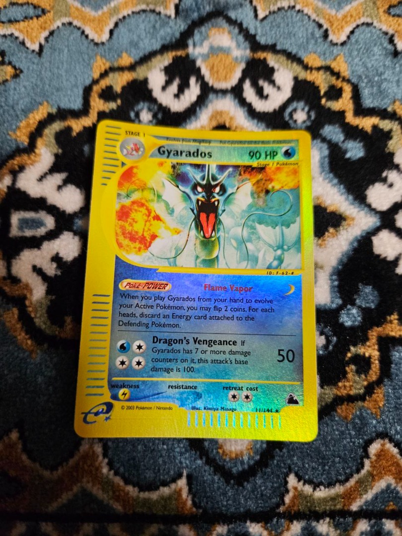 [Vintage Pokemon Card] Gyarados Reverse Foil from Skyridge 11/144 ...