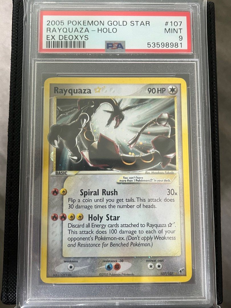 Vintage Rayquaza Gold Star Pokemon Card | Ex Deoxys, Hobbies & Toys ...