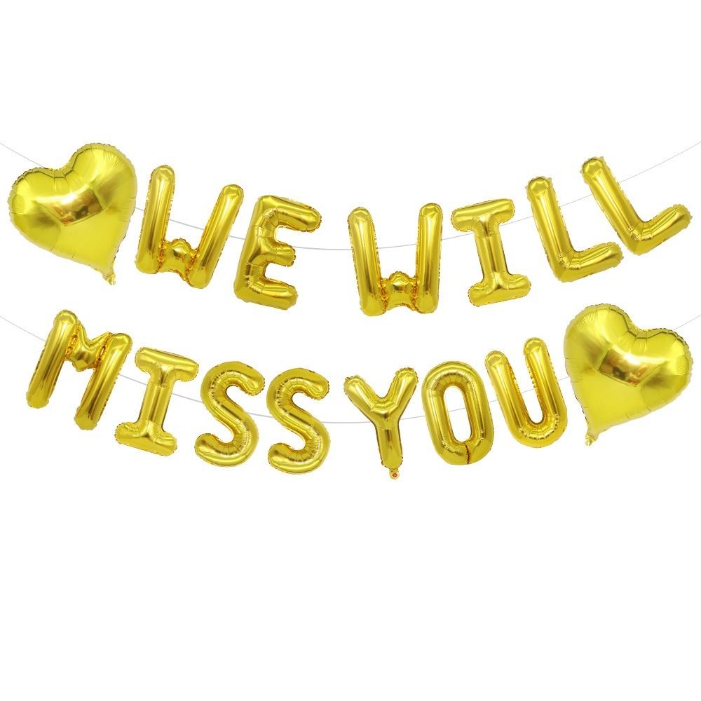 We Will Miss You Balloons, Gold, Rose Gold Farewell Party Balloon ...