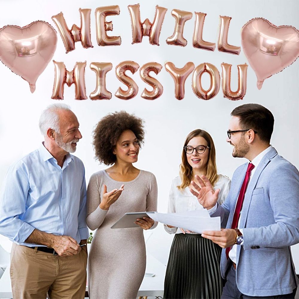 We Will Miss You Balloons, Gold, Rose Gold Farewell Party Balloon ...