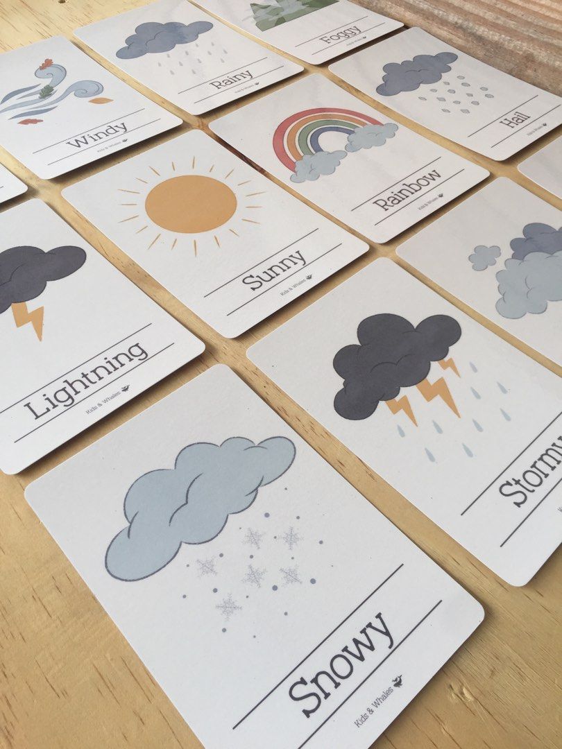 Weather Flashcard 7cm x 10.5cm, Hobbies & Toys, Books & Magazines ...