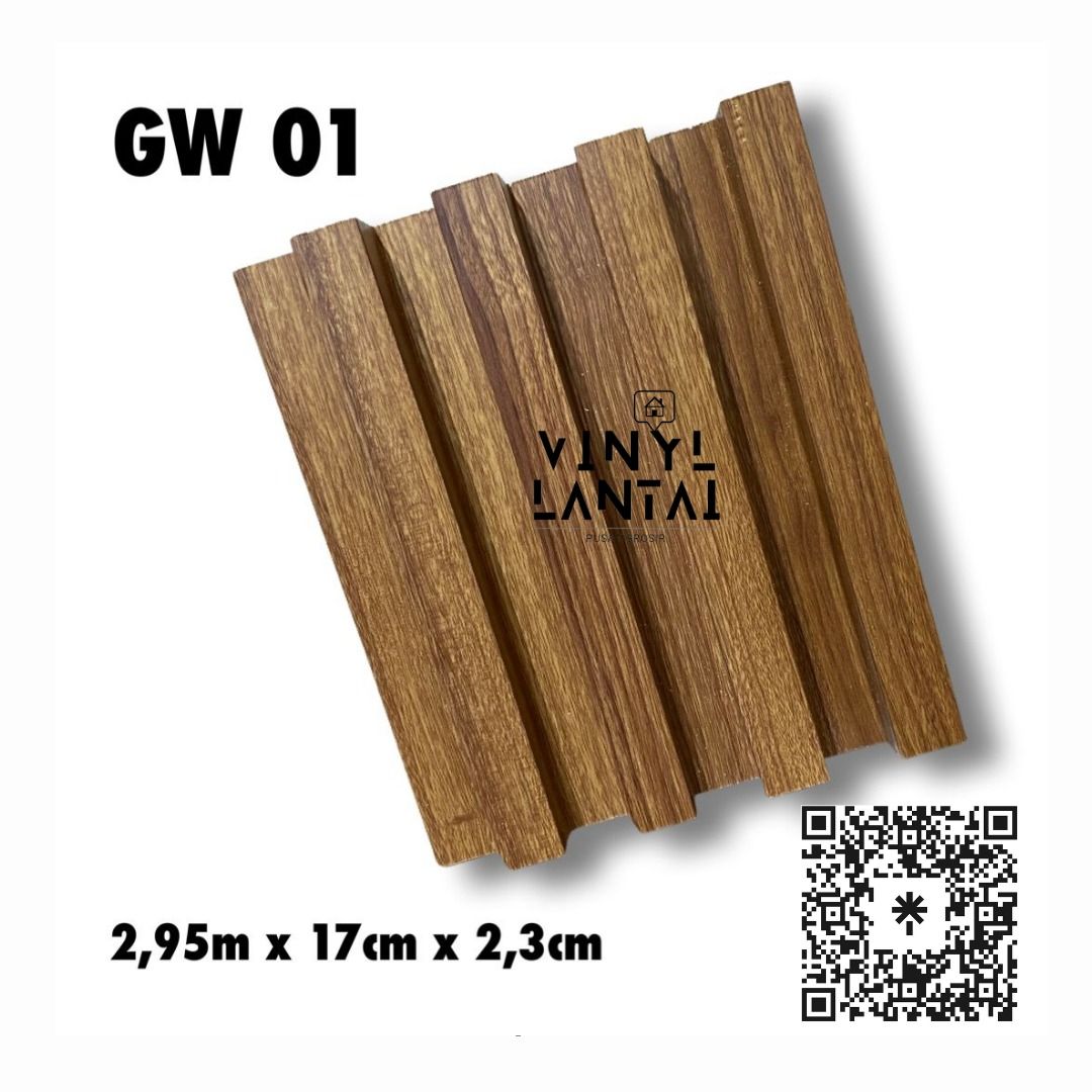 WPC Wood Panel / Wall Panel Dekorasi Dinding PVC panjang 2,95m1 ...