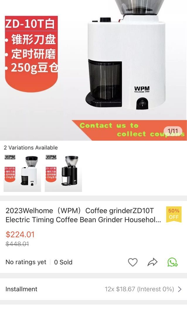 WPM coffee grinder, TV & Home Appliances, Kitchen Appliances, Coffee ...
