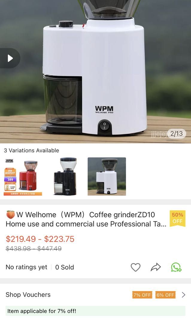 WPM coffee grinder, TV & Home Appliances, Kitchen Appliances, Coffee Machines & Makers on Carousell