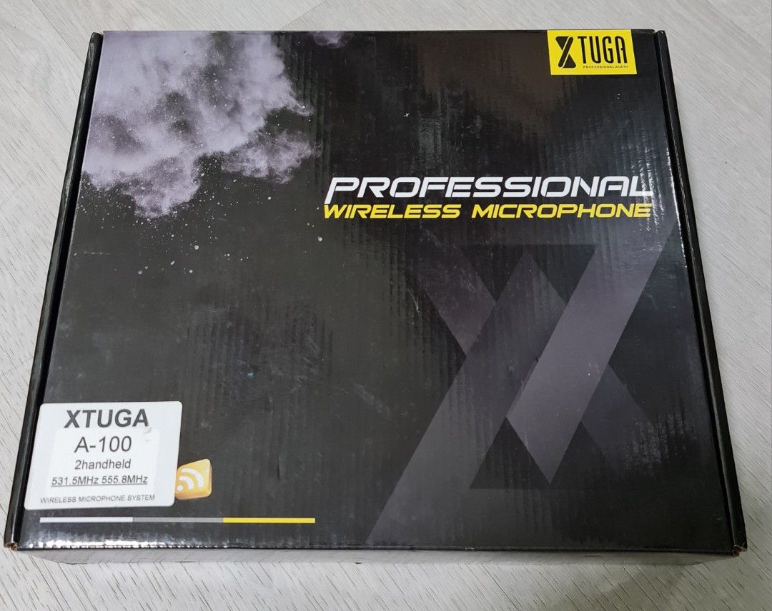 XTUGA audio Professional UHF A-100 2 Channel Cordless Microphone System ...
