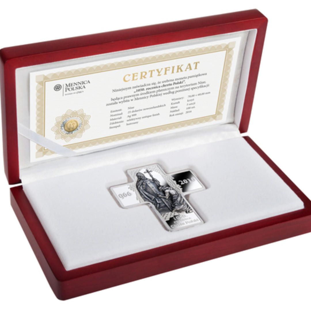 1050th Anniversary of the baptism of Poland 5 oz Silver Coin, Hobbies ...