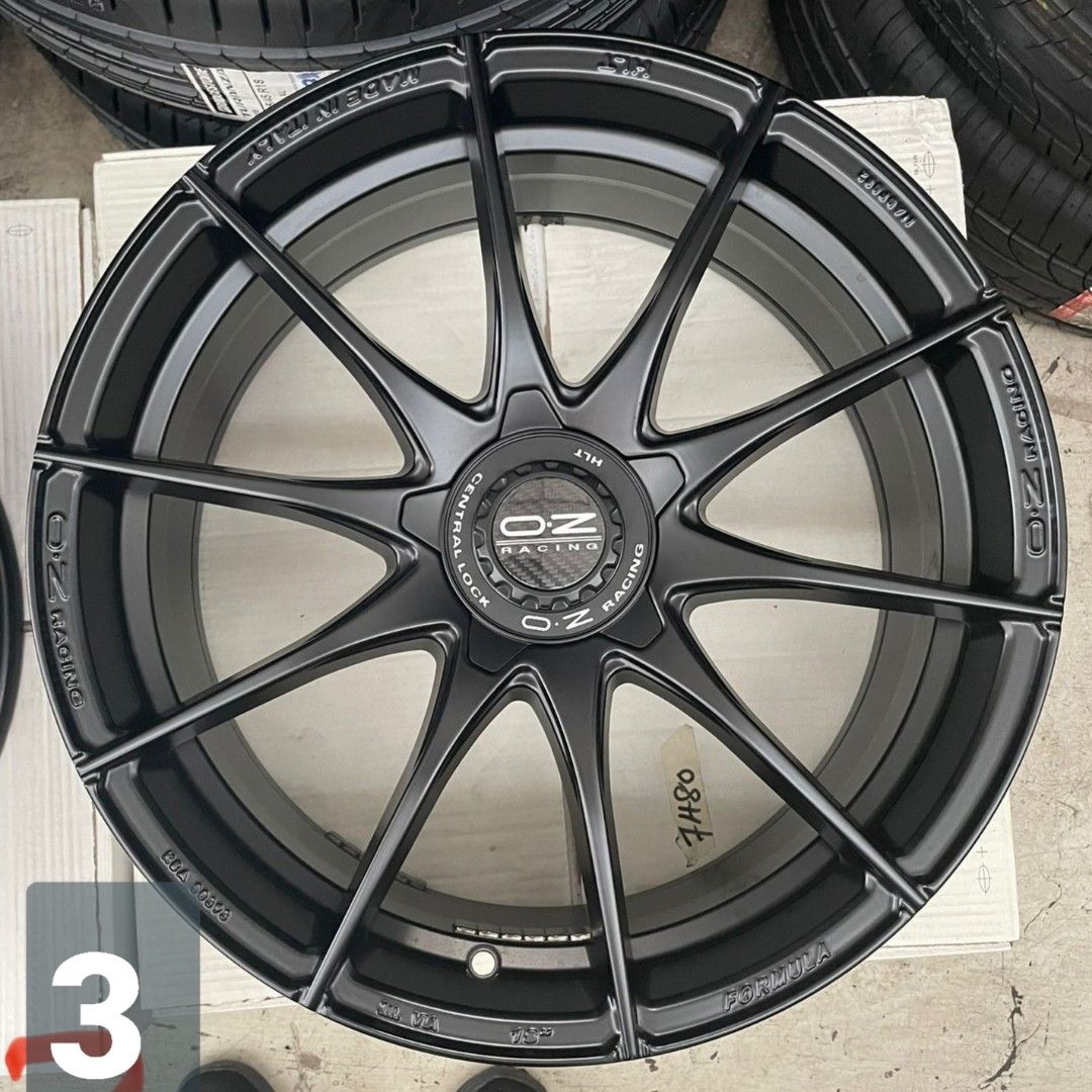 18" Original OZ RACING rims FORMULA hlt 5H MATT BLACK ITALY made, Car ...