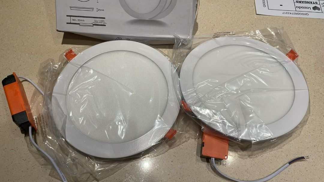 2620) 18W LED DOWNLIGHT, LVWIT LED RECESSED PANEL CEILING LIGHT, 2 PACK ...