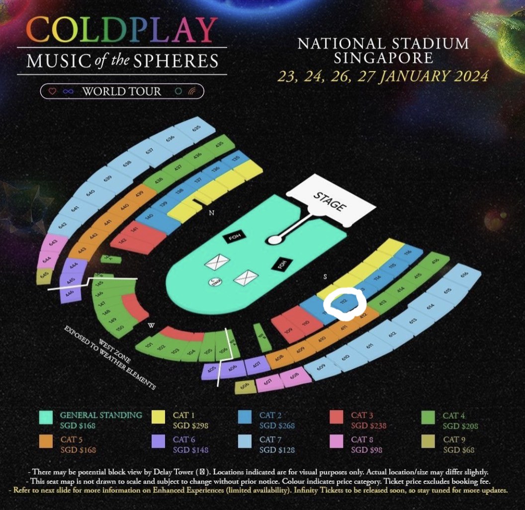 4x Physical Coldplay Ticket Cat 2 - 30 January 2024, Tickets & Vouchers ...