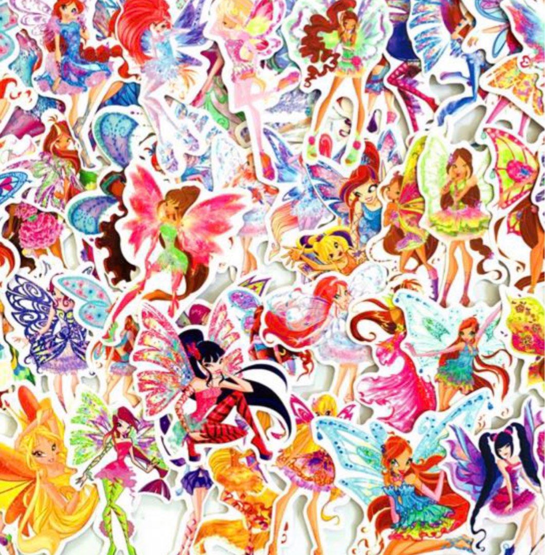 70pcs/Set Floral Fairy Winx Club Pixie Stickers, Hobbies & Toys ...