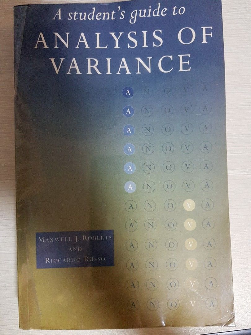 A Student's Guide to Analysis of Variance, Hobbies & Toys, Books ...