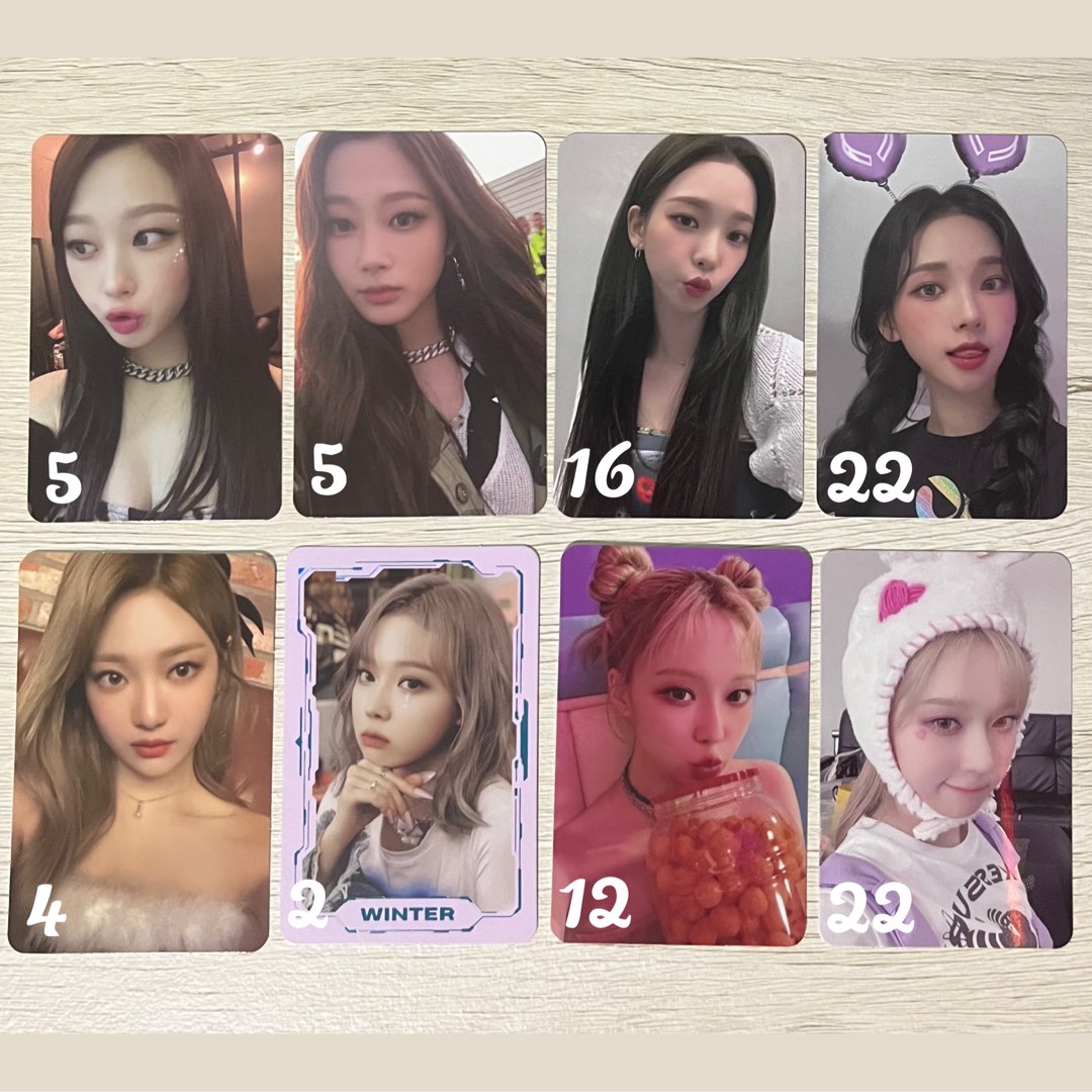 aespa photocards giselle winter ning smcu pink christmas lifes too short trading card girls ...