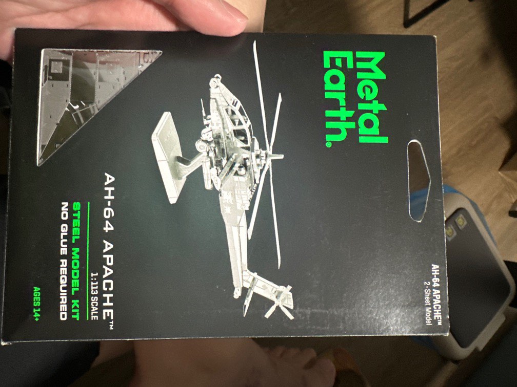 AH-64 Apache 1:113 scale steel metal figurine self assemble, Hobbies ...