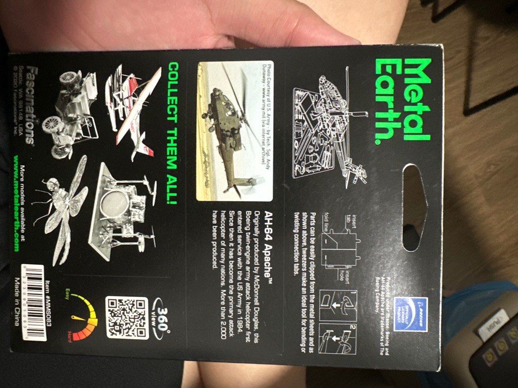 AH-64 Apache 1:113 scale steel metal figurine self assemble, Hobbies ...