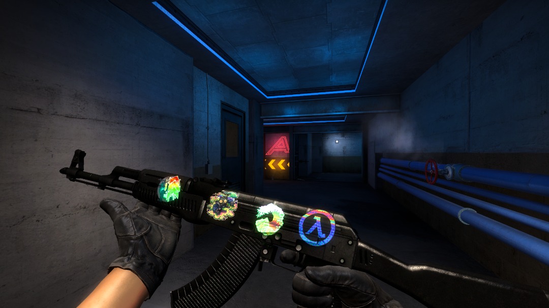 AK-47 Slate (Battle-Scarred) w/ 4 Holo stickers, Video Gaming, Gaming ...