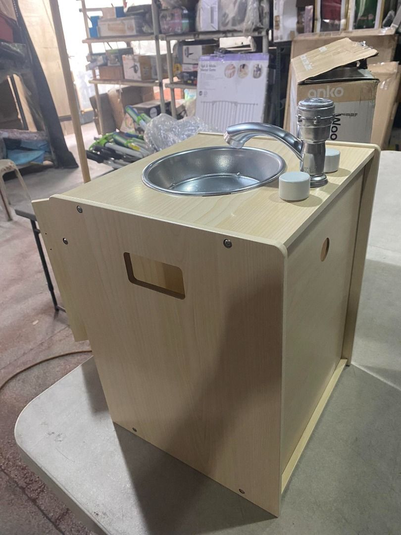 Anko Wooden Kids Play Kitchen Cabinet on Carousell