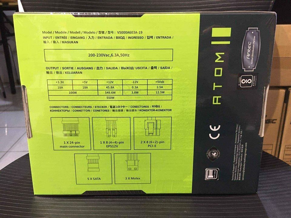 Antec 550W Atom B550 Power Supply PSU 80+ Bronze, Computers & Tech, Parts & Accessories ...