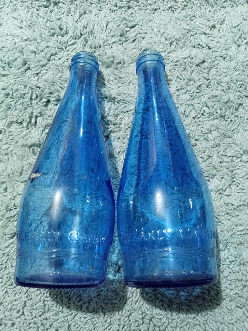 Antique Vintage Bottle CLEARLY CANADIAN Blue Collectible Glass Bottle ...