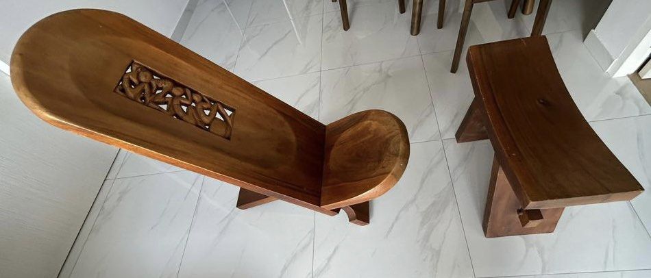 Balinese chair and foot stool, Furniture & Home Living, Furniture ...