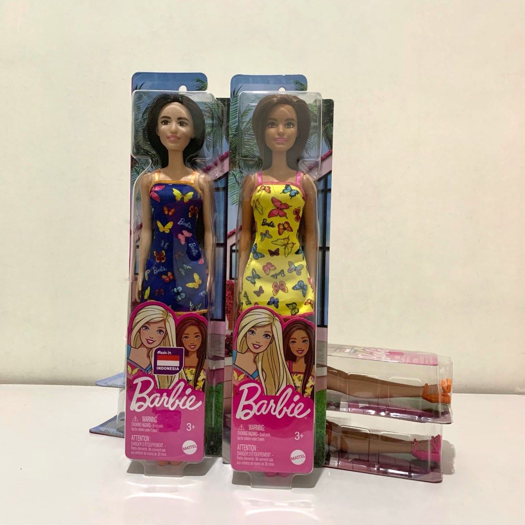 Barbie Fab Basic Doll Blue/Yellow Dress Butterfly Design - Brunette ...