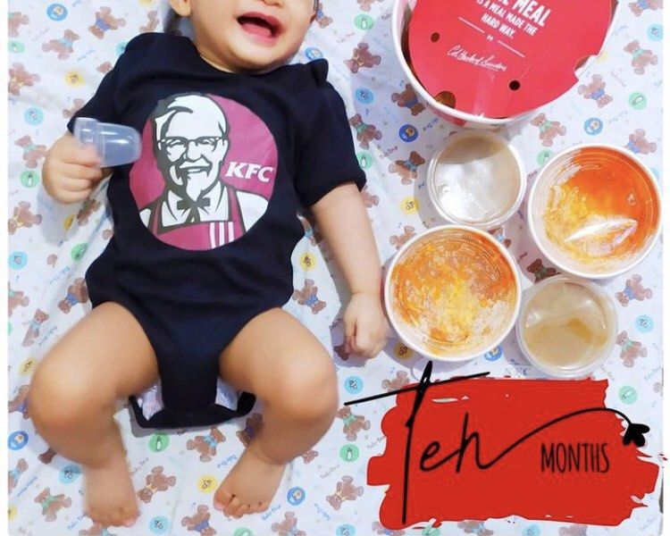 Black KFC Theme Baby Milestone Onesie on Carousell