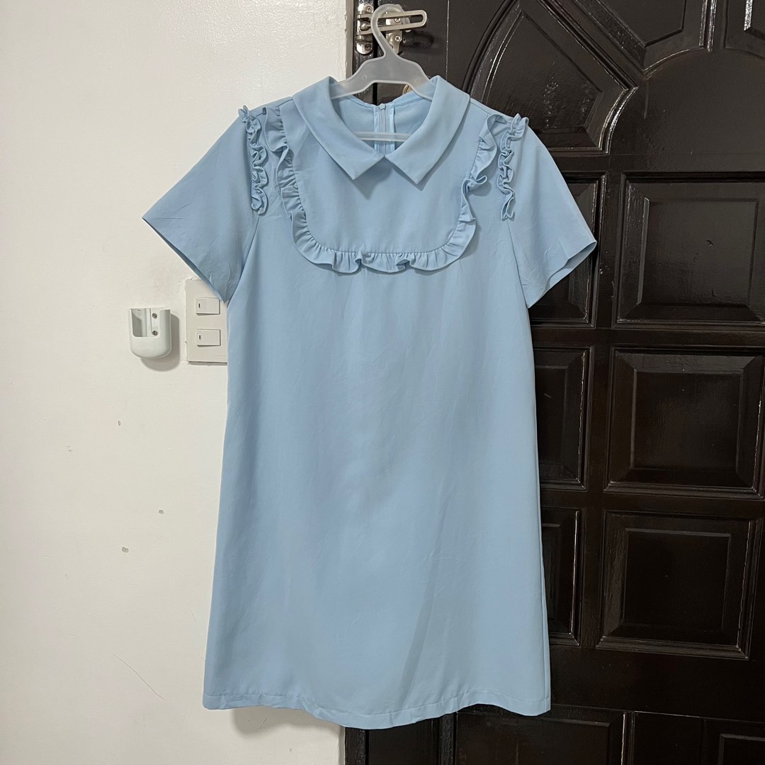 Blue collared dress, Women's Fashion, Dresses & Sets, Dresses on Carousell