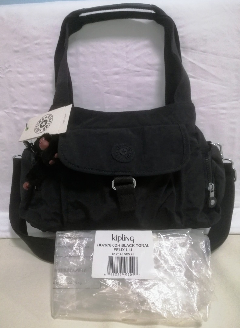 [BRAND NEW] Kipling Felix Crossbody Bag - Black Tonal Color, Women's Fashion, Bags & Wallets ...