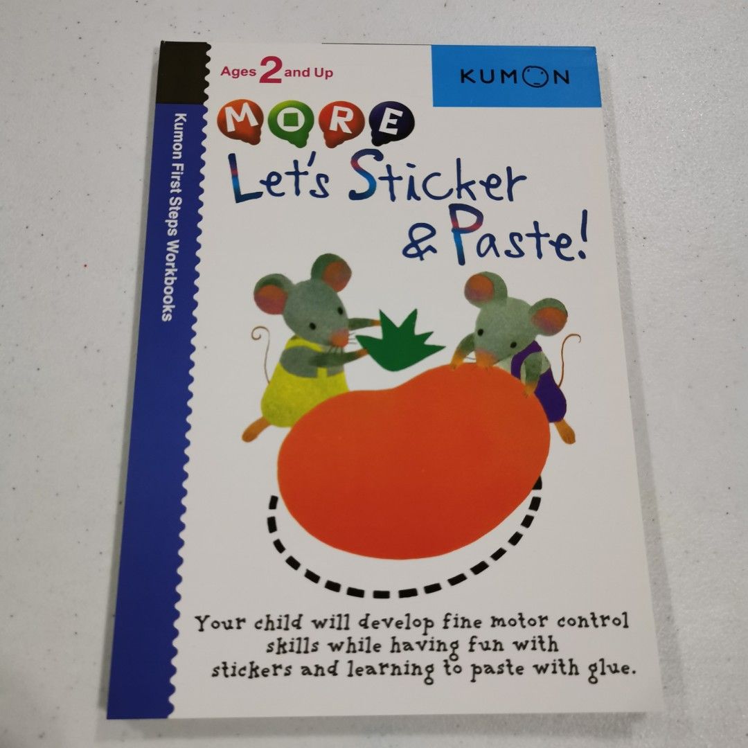Brandnew Kumon ages 2 and up Let's Sticker & Paste activity work book ...