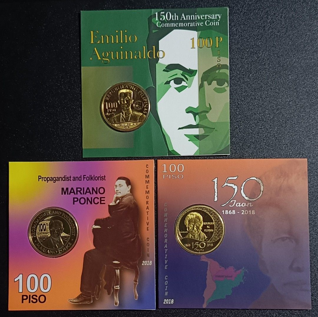 BSP Blister Commemorative Coin Emilio Aguinaldo, Mariano Ponce, Teresa ...