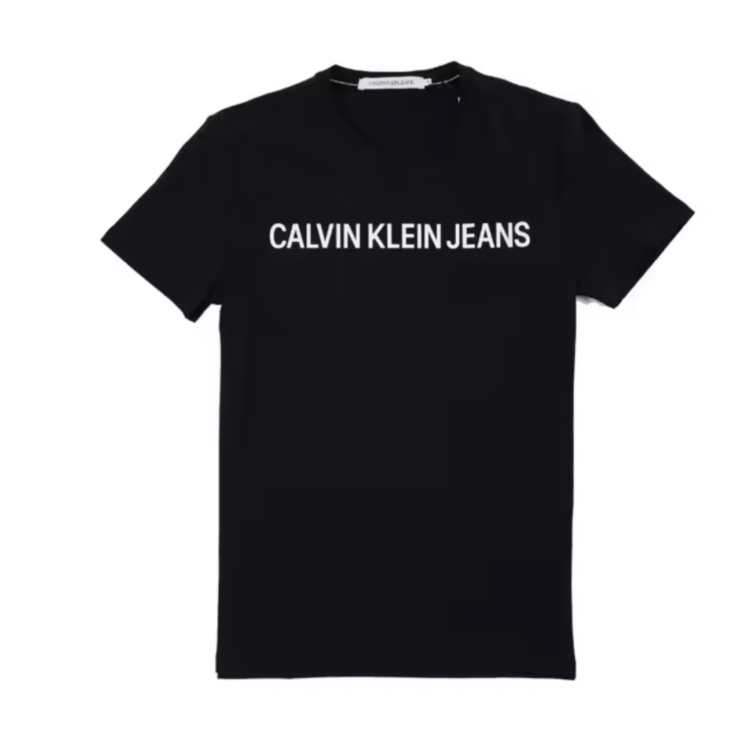 Calvin Klein Institutional Logo Knit Shirt Slim Black Womens Fashion
